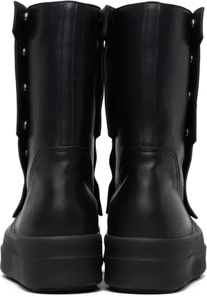 Rick Owens Panelled Leather Boots - Black