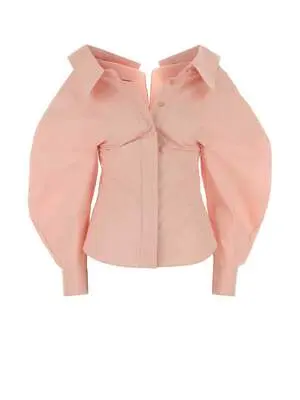 Givenchy Puff-sleeve Collared Shirt - Nude
