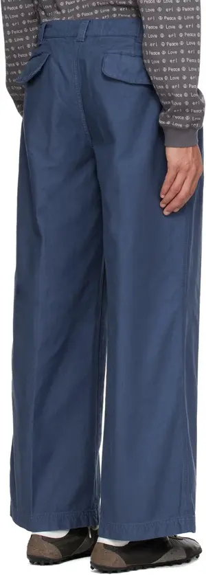 ERL Navy Chino Woven Trousers - Blue