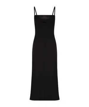 Max Mara Draped-neck Long Dress - Black