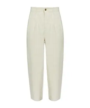 Maison Kitsuné Relaxed Fit Pleated Trousers - Off-white