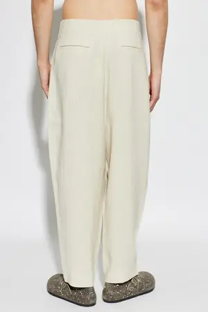 Maison Kitsuné Relaxed Fit Pleated Trousers - Off-white