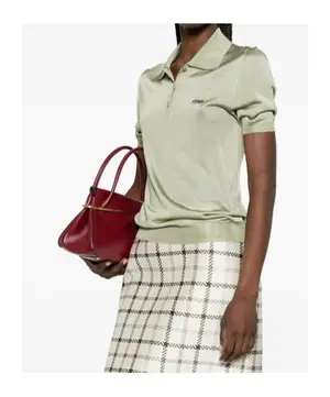 Fendi Shiny Knit Polo Top