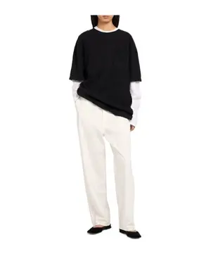 THE ROW Kaddy Short Sleeve Cotton T-shirt - Black
