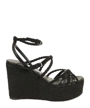 JIMMY CHOO Nyra Platform Wedge Heeled Sandals - Black
