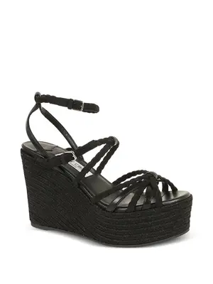 JIMMY CHOO Nyra Platform Wedge Heeled Sandals - Black