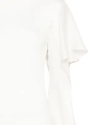 Sacai Ruffled Satin-sleeve Top - White
