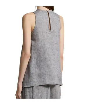 Peserico Asymmetric Sleeveless Top - Gray