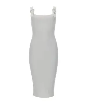 Versace Buckled Strap Bodycon Dress - Gray