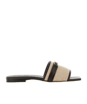 TOD'S Logo Band Square Toe Slides