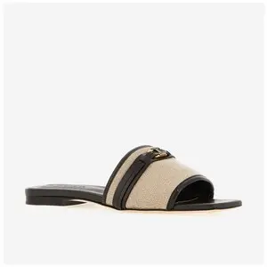 TOD'S Logo Band Square Toe Slides