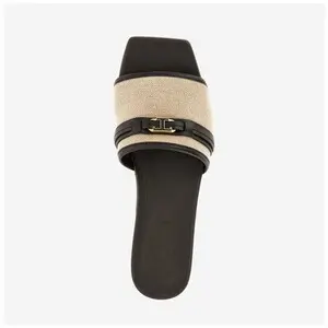 TOD'S Logo Band Square Toe Slides