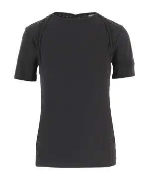 Jacquemus Embellished Button-back Short Sleeve Top - Black