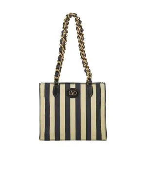 Valentino Garavani Striped Chain-handle Tote Bag