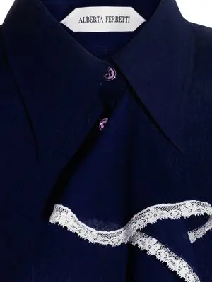 Alberta Ferretti Ruffled Lace Shirt - Black