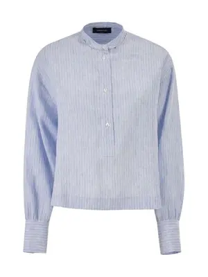 Fabiana Filippi Striped Band Collar Shirt
