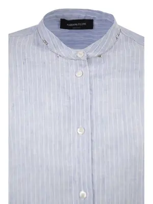 Fabiana Filippi Striped Band Collar Shirt