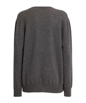 THE ROW Ligeia Knit Cashmere V-neck Sweater - Black