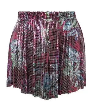 Rabanne Palm Tree Printed Mesh Shorts