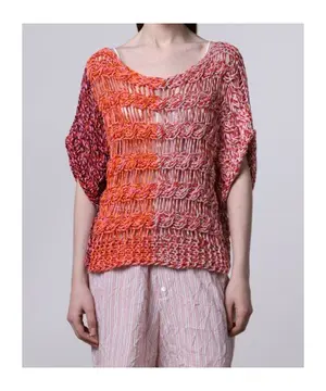 ROBERTO COLLINA Cable-knit Boat Neck Top - Multicolor