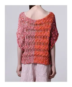 ROBERTO COLLINA Cable-knit Boat Neck Top - Multicolor