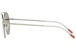 Prada Silver Tone Logo Aviator Sunglasses