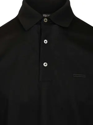 Zegna Short-sleeve Knitted Collar Polo Shirt - Black