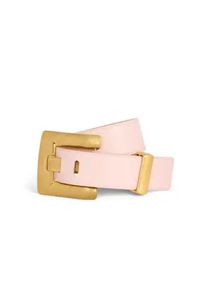 Balmain Anthem Smooth Leather Belt - Pink