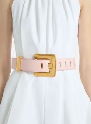 Balmain Anthem Smooth Leather Belt - Pink