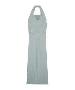 ALYSI Draped Halterneck Maxi Dress - Gray