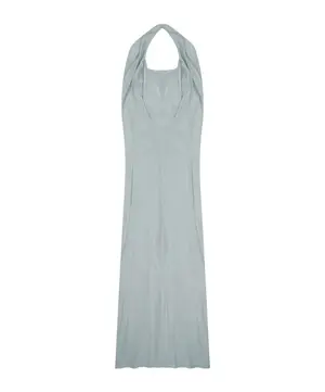 ALYSI Draped Halterneck Maxi Dress - Gray