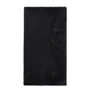 Dries Van Noten Bead-embellished Embroidered Cotton Scarf - Black