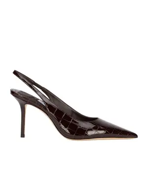 JIMMY CHOO Embossed Crocodile Effect Slingback Pumps - Black