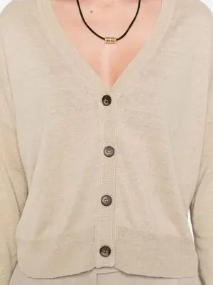 BASERANGE Buttoned V-neck Cardigan - Nude