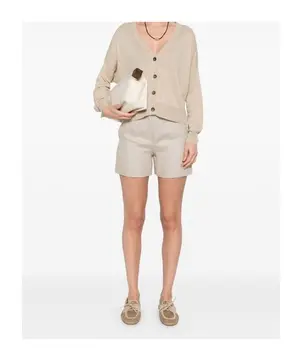 BASERANGE Buttoned V-neck Cardigan - Nude