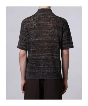 ROBERTO COLLINA Open-knit Short-sleeve Shirt