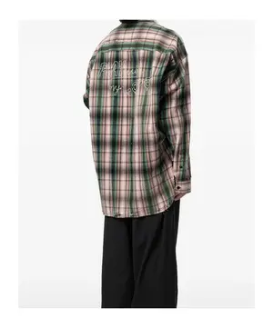 Mihara Yasuhiro Checked Embroidered Shirt