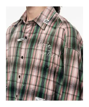 Mihara Yasuhiro Checked Embroidered Shirt