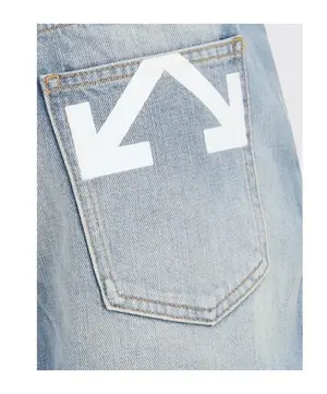 Off-White Denim Shorts With Belt Loops - Gray