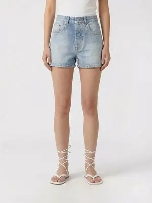 Off-White Denim Shorts With Belt Loops - Gray