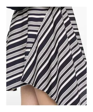 IRO PARIS Asymmetrical Striped V-neck Sleeveless Dress