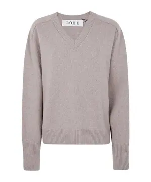 RÓHE Long Sleeve V-neck Knit Pullover