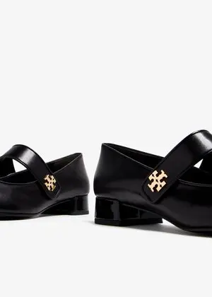 Tory Burch Cap-toe Mary Jane Heeled Pumps - Black