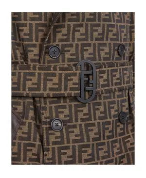 Fendi Ff Motif Belted Trench Coat