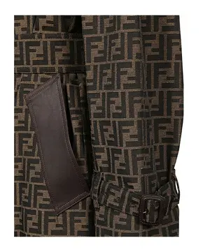 Fendi Ff Motif Belted Trench Coat