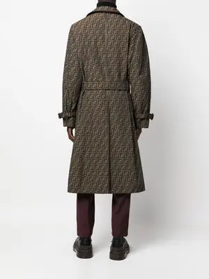 Fendi Ff Motif Belted Trench Coat