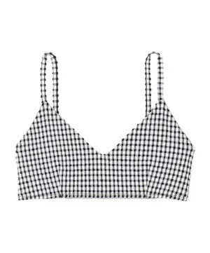 RÓHE Gingham Seersucker Bralette - Grey