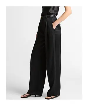 Vince High-waist Pleated Straight-leg Trousers