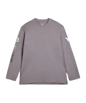 Y3 Mercedes Chaos Logo Long Sleeve T-shirt - Granite
