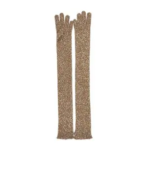 Brunello Cucinelli Long Sequined Gloves - Brown